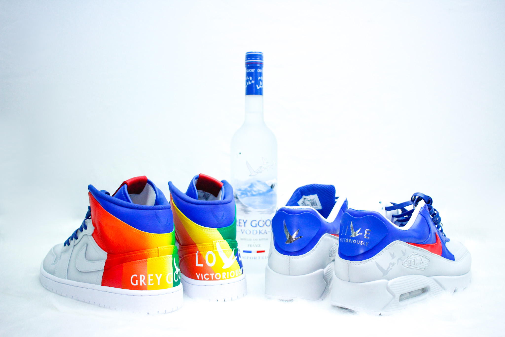 Grey Goose inspired Air Max and Jordans by Wally Champ | LA3-D